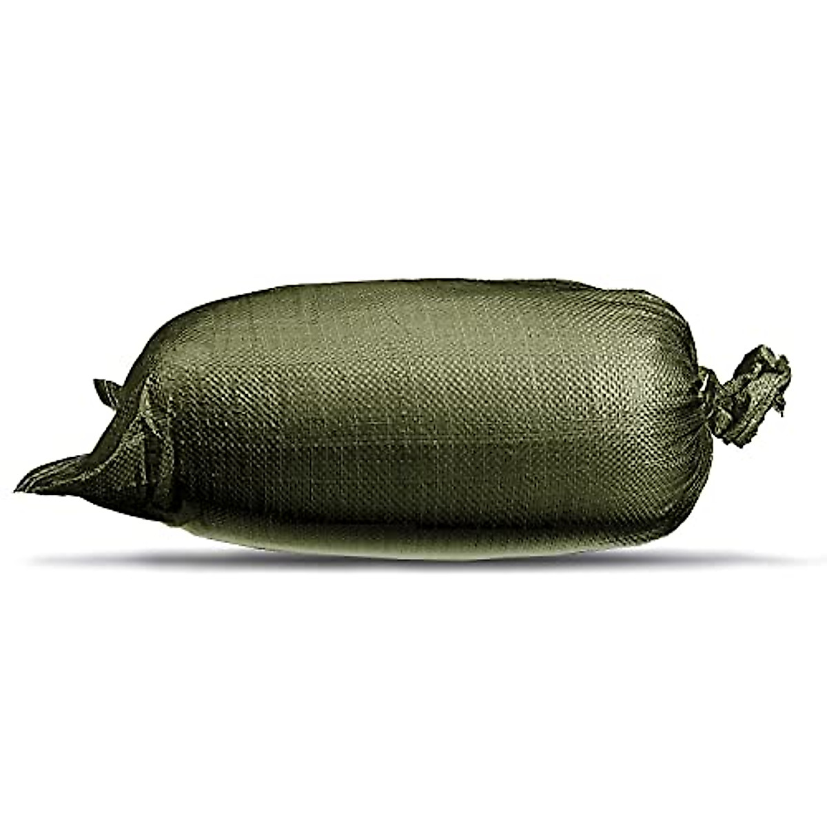 Empty Sandbags Military Green with Ties (Bundle of 10) 14" x 26" - Woven Polypropylene Sand Bags, Extra Heavy Duty Sandbags for Flooding, Sand Bags Flood Protection