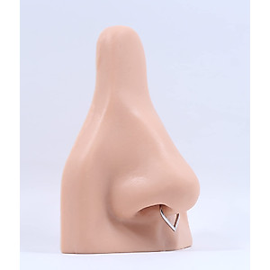 FANSING Surgical Steel Septum Jewelry 16g Septum Rings for Women Teardrop Septum Clicker Silver Septum Ring 16 Gauge 8mm Daith Piercing Jewelry Triangle Septum Ring