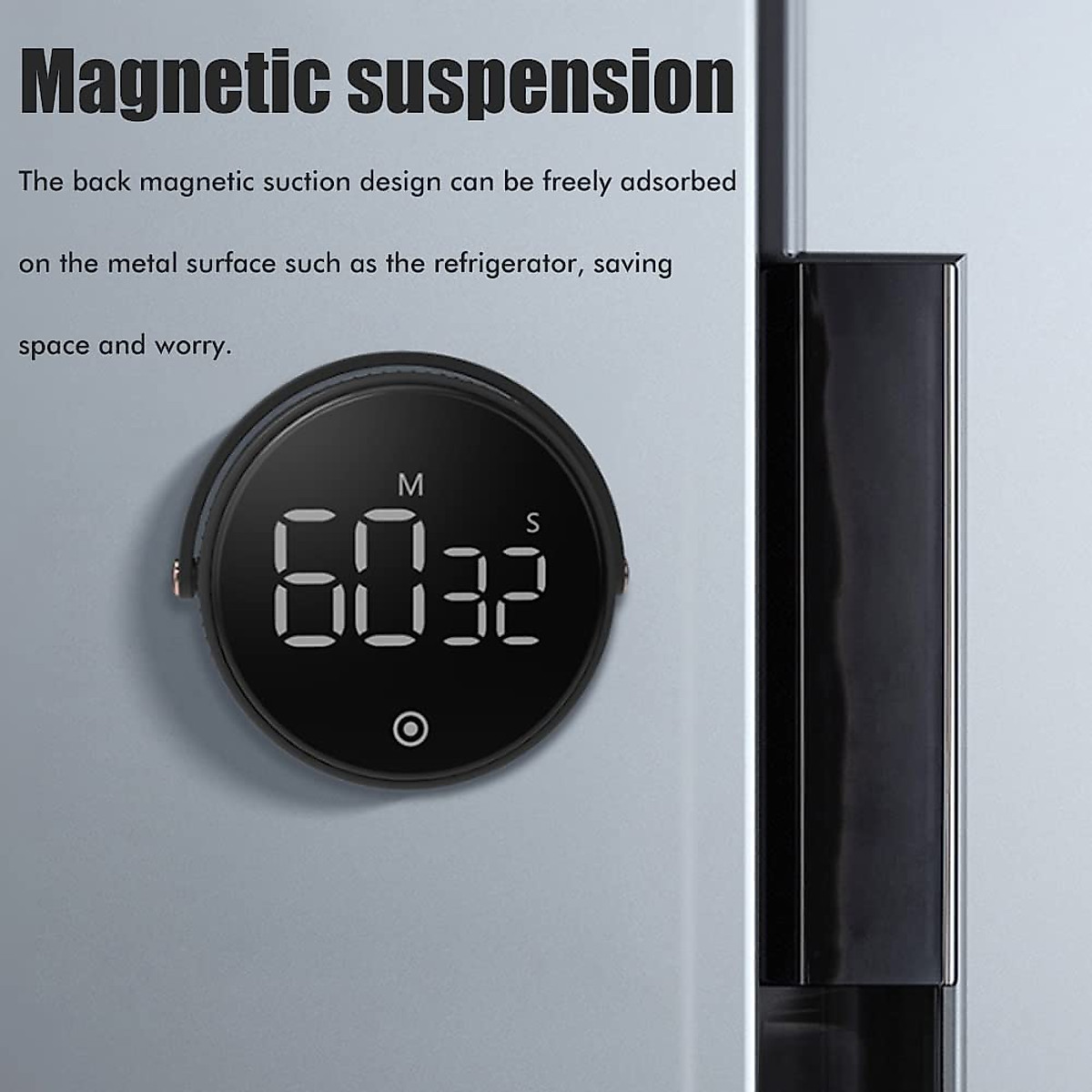Digital Kitchen Timer - Magnetic with Large LED Display, Volume Adjustable Countdown/up Clock, Twist One Button Operation for Teacher Kids and Elderly,for Classroom Home Work Fitness