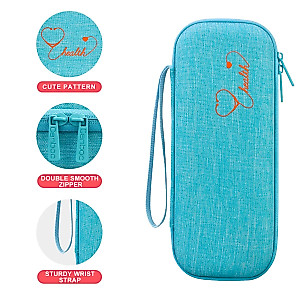 Canboc Hard Stethoscope Case for 3M Littmann Classic III, Lightweight II S.E, Cardiology IV, MDF Acoustica Stethoscope, Mesh Pocket fits Medical Scissors, Penlight, Oral Thermometer, Turquoise