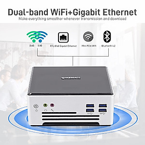 qikemall Mini PC Windows 11 Pro Core i9-10880H Mini Computer 64GB DDR4 RAM 1TB M.2 NVME SSD,Micro PC Dual NIC,USB3.0 HDMI & DP 4K, Dual Band WiFi BT 4.2