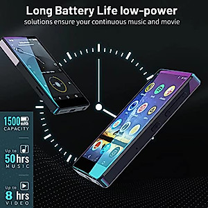 Luoran Mp3 Player Bluetooth with Spotify for Kids, Audible,Browser(Removable),Amazon Music,4.0" IPS Display MP4 Portable Music Player,Full Touchscreen Metal Frame & Glass Back Up to 256GB