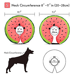 Dog Cone Collar for Small Medium Large Dogs for After Surgery, Pet Inflatable Neck Donut Collar Soft Protective Recovery Cone for Dogs and Cats - Alternative E Collar Does not Block Vision - Red,S