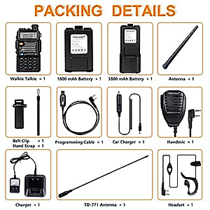 TIDRADIO UV-5R Pro 8W Ham Radio Handheld 144-148Mhz/420-450Mhz TIDRADIO UV-5R Dual Band Two-Way Radio Walkie Talkies kit