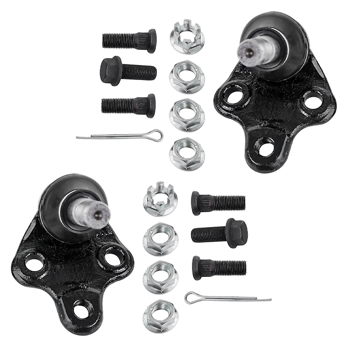 Detroit Axle - Front End 12pc Suspension Kit for Toyota Corolla Chevrolet Geo Prizm, 2 Lower Control Arms 2 Ball Joints 4 Inner & Outer Tie Rods 2 Boots 2 Sway Bars Replacement