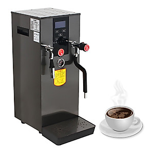 12L Commercial Milk Steamer&Frother, 4 IN 1 Milk Foam Maker with LED Display, 110v Stainless Steel Milk Steamer Machine Water Boiling Machine for Espresso Coffee Milk Tea