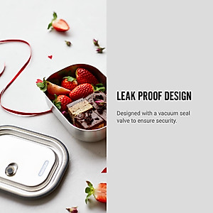 BLACK + BLUM | Leak-Proof Oven Safe Plastic Free Meal Prep Lunch Food Container, Orange, 600ml / 20fl, Stainless Steel & Silicone