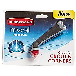 Rubbermaid Reveal Power Scrubber, Grout & Tile Bathroom Cleaner, & Power Scrubber with All-Purpose Grout Head, Gray, Ideal for Grout Lines, Corners, Bathroom, Kitchen Cleaning