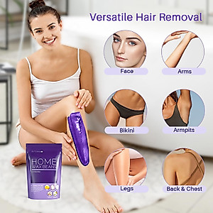 BLITZWAX Hard Wax Beads for Hair Removal 1lb Black Cologne Wax Beans for Coarse Hair Brazilian Wax for Bikini, Underarms, Back and Chest Large Refill Waxing beads for Women Men At Home Waxing