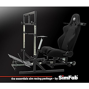 OpenWheeler GEN3 Racing Wheel Simulator Stand Cockpit Black on Black | Fits All Logitech G923 | G29 | G920 | Thrustmaster | Fanatec Wheels | Compatible with Xbox One, PS4, PC Platforms