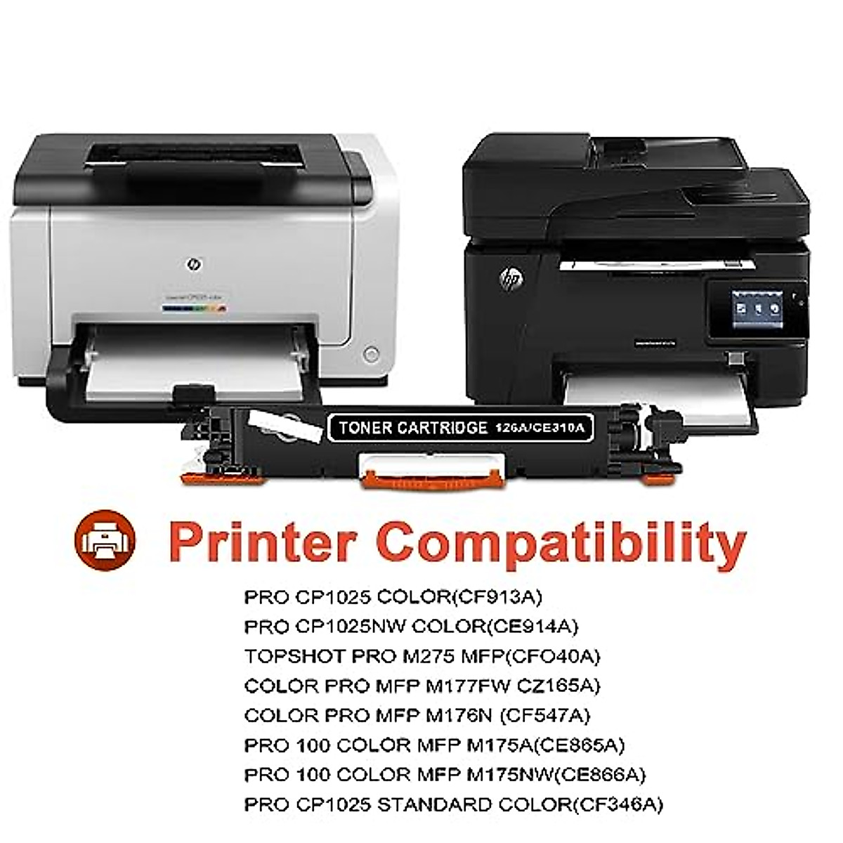 126A Black Toner Cartridge, CE310A High Capacity Toner Cartridge, Compatible Replacement Pro CP1025 Pro CP1025NW Pro MFP M177FW Pro CP1025 Pro 100 Color MFP M175NW Printer.(1 Pack /Black)