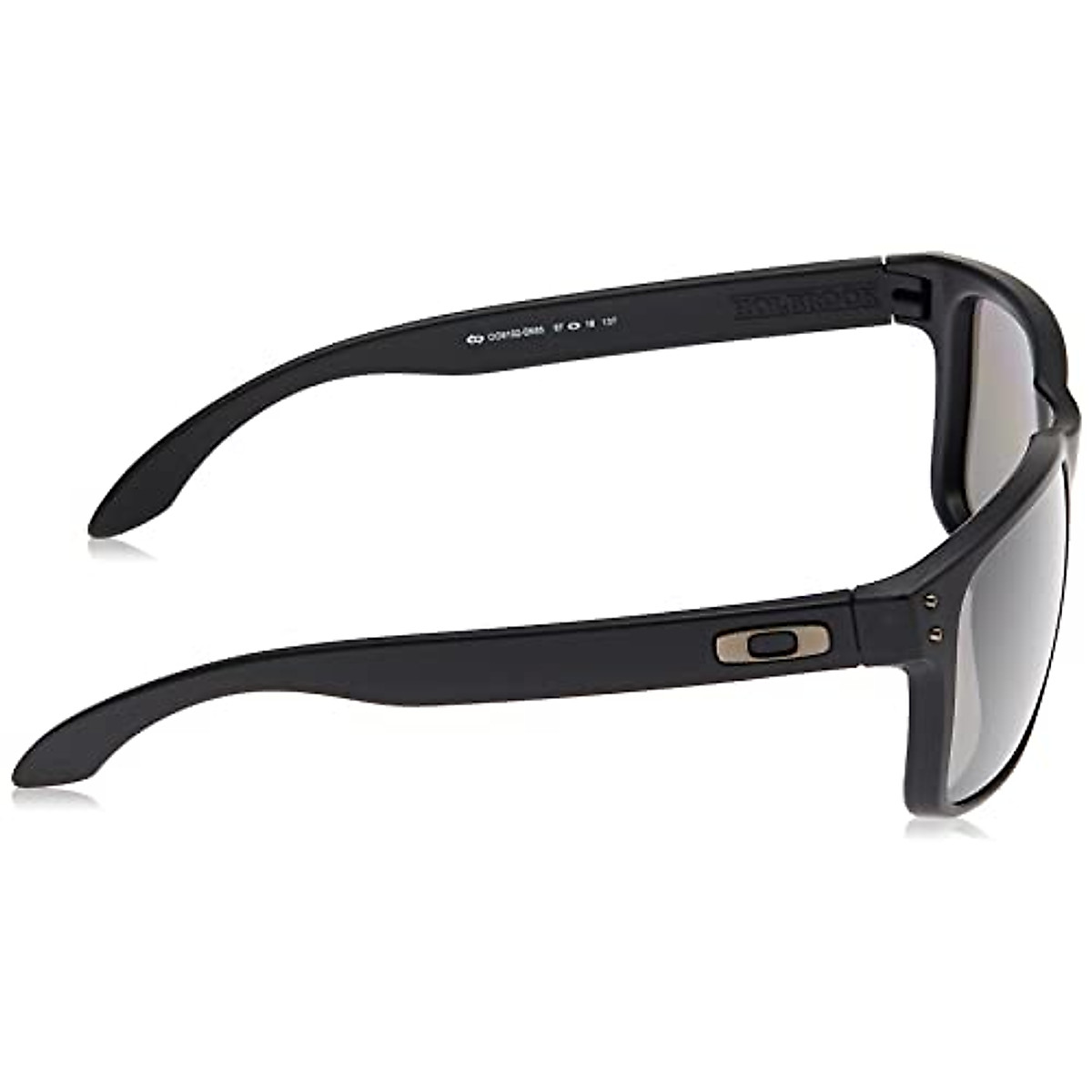 Oakley Men's OO9102 Holbrook Square Sunglasses, Matte Black on Black/Prizm Black Polarized, 57 mm