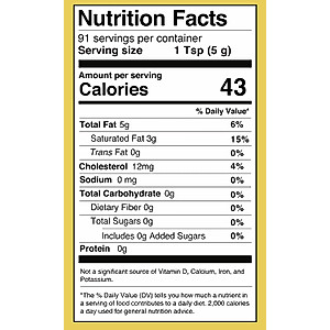 Amber & Gold - Authentic Ghee - Keto, Paleo & Gluten Free Friendly Food - Great for Healthy Snacks, Toast, Crackers, Pasta, Coffee Creamer & Cooking - 16oz