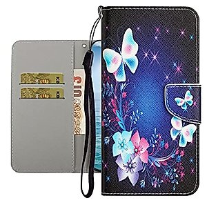 HOOl Cover for Samsung Galaxy A33 5G, Protective Book Case in PU Leather Creative Wallet Pattern Flip Card Slot Magnetic Closure Stand White Butterfly