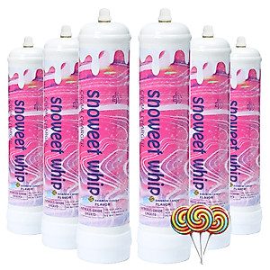 Whipped Cream Chargers Cylinder 615 gram Pure N2O 1 Liter Nitrous Tank Whipped Cream Cylinder Nitrous Oxide 6 Cylinders (Rainbow Candy Flavor)