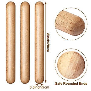 Boao 20 Pieces Rhythm Sticks for Kids Bulk 8 Inch Music Lummi Sticks with Carry Bag Music Rhythm Sticks Classical Wood Claves Musical Percussion Instrument Musical Sticks Classroom Set