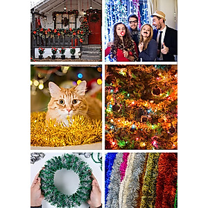 Mandala Crafts Silver Tinsel Garlands Mini Garland Christmas Tree Garland Christmas Silver Garland Decorations - Thin Metallic Foil Glitter Garlands Party Wedding Decor