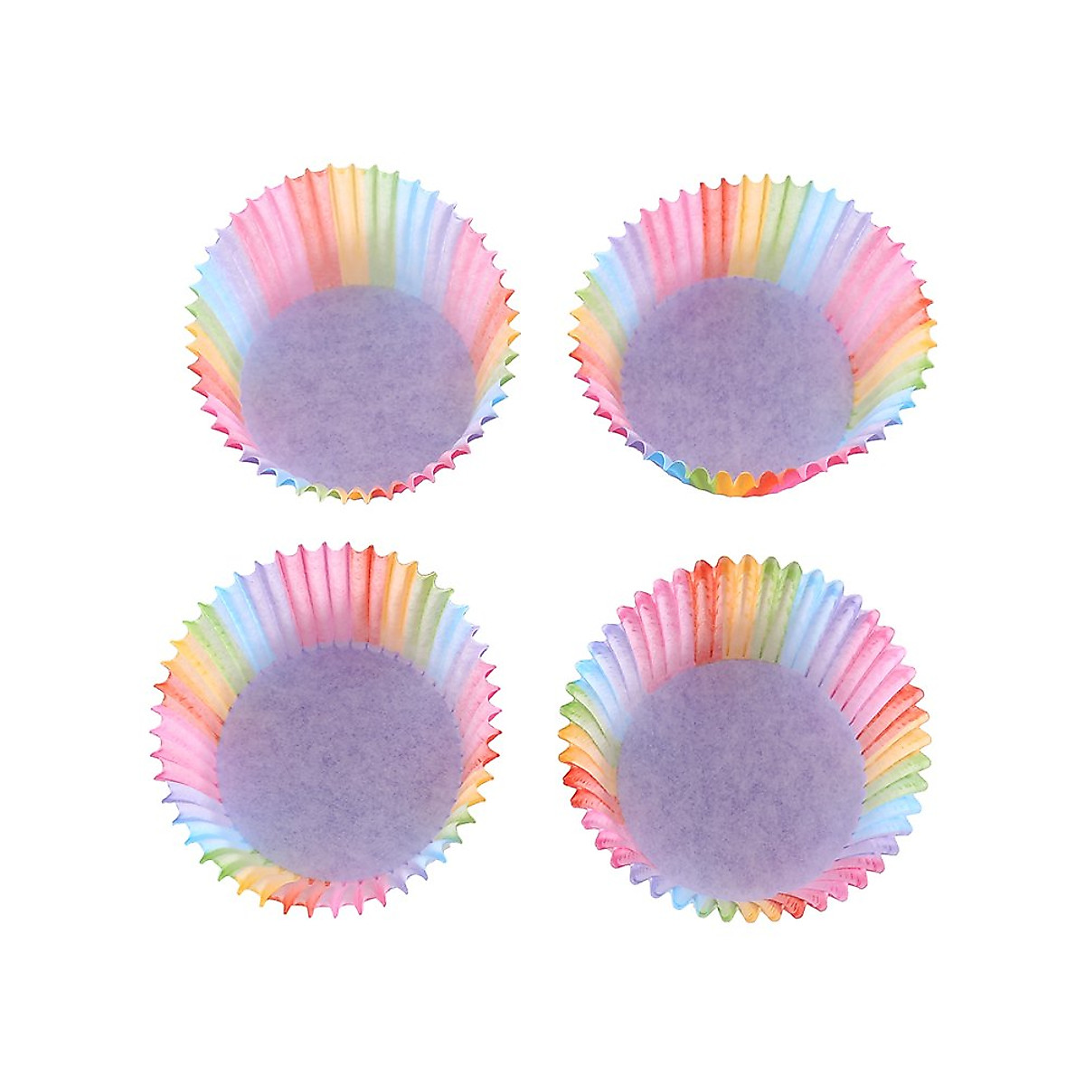 Cupcake Wrappers,100Pcs Rainbow Bright Standard Baking Cups Cupcake Liner Cupcake Paper Baking Cup Muffin Cases Cake