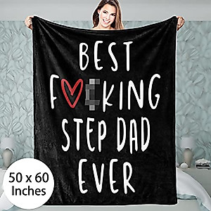 ukebobo Flannel Blanket – Gift for Step Dad, Personalized Fleece Blanket for Birthday, Anniversary, Holiday, Valentine’s Day – 1 Sheet(fuk 15)