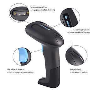 REALINN 2D Barcode Scanner Compatible with Bluetooh, Wireless, USB Wired Function, Portable Wireless QR Code Reader for Mobile Phone Tablet PC, iOS Android MacOs Windows Linux System