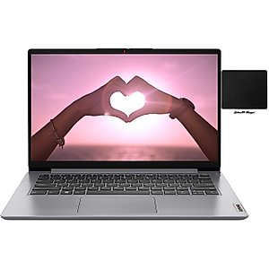 Lenovo 14” Laptop, Intel Quad Core Pentium N5030, 256GB NVME SSD, 128GB eMMC, 4GB RAM, Webcam, HDMI w/GaPi Mousepad