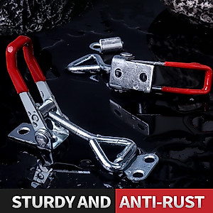 6 Pack Toggle Latch Clamp 4001, Adjustable Latch, Smoker Clamps Heavy Duty Latches, 330Lbs Holding Capacity Pull for Lid Jig, Tool Box Case (24PCS Screws)