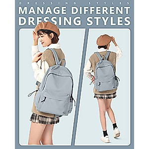 Backpacks For School Backpack For College Bookbag For Women School Bag Book Bags Waterproof Gym Backpack For Women Men Simple Aesthetic Backpack Blue