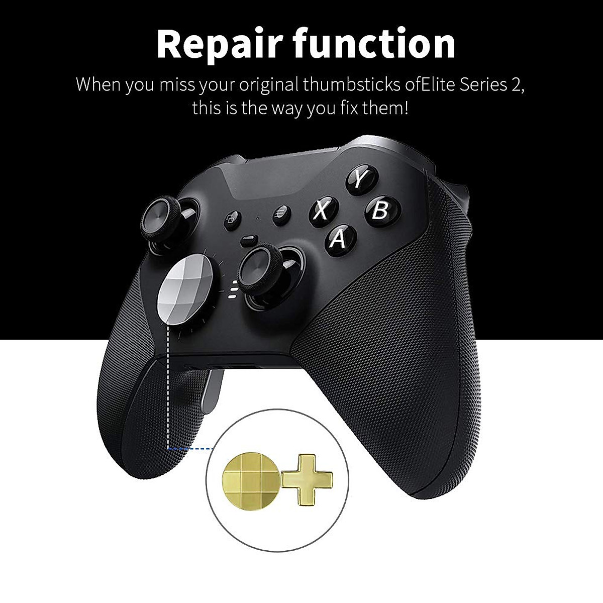 Liphontcta XFUNY Elite Kit for Xbox One Elite Series 2 Controller Accessory, Xbox Gaming Accessories, Xbox One Elite Series 2 Controller Accessory Kit (Golden)
