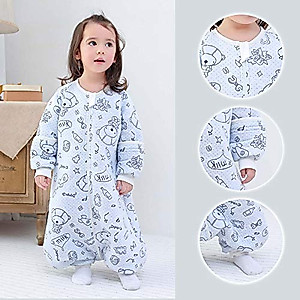 Happy Cherry Baby Girls One-Piece Rompers Sleeping Bag Warm Jumpsuit Wearable Blanket Sleepwear 100% Cotton XXL Blue