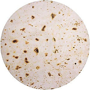 mermaker Burritos Tortillas Blanket 2.0 Double Sided 71 inches for Adult and Kids, Giant Funny Realistic Food Throw Blankets, 285 GSM Novelty Soft Flannel Taco Blanket (Yellow Blanket-Double Sided)