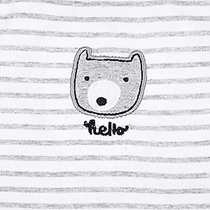 Lamaze Baby Super Combed Natural Cotton Long Sleeve Bodysuit, Snap Closure, 3 Pack, Gray Woodland, 3 Months