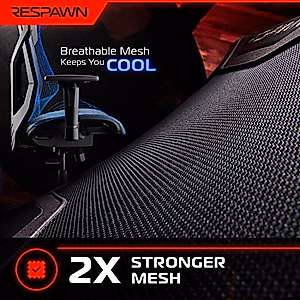 RESPAWN FLEXX Gaming Chair Mesh Ergonomic High Back PC Computer Desk Office Chair - Adjustable Lumbar Support, Seat-Slide, 115 Degree Syncro-Tilt Recline, 2D Armrests & Headrest, 300lb Max - Black
