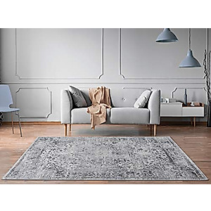 United Weavers of America, Austin Clark Blue Accent Rug Classic Indoor Rug with Jute Backing. Transitional Rugs, Grey, 1'11" x 3' (4540 20472 24)