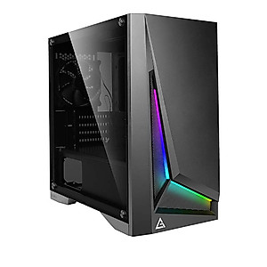 Antec Dapper Dark Phantom DP301M Black Steel/ARGB Lighting/Tempered Glass Side Panel Compact Micro-ATX Gaming Case