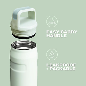 Stanley IceFlow Cap and Carry Water Bottle 24 oz | Wide Mouth Twist Lid | Lightweight and Leakproof for Travel and Sports | Insulated Stainless Steel | BPA-Free | Black