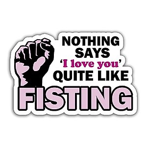 3 Pcs - Nothing Says 'I Love You' Quite Like Fisting Funny Saying for Lover Couple Gift Decoration Sticker - Laptop Water Bottle Tumbler Car Truck Bumper Helmet Phone Gift Wall Window Sticker 3"x4"