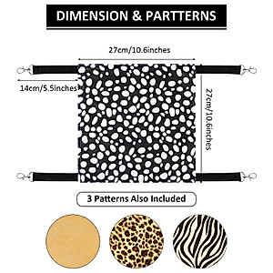 Boao 4 Pcs Guinea Pig Hammock Rat Hammock for Cage Small Animals Hanging Hammock Pet Cage Accessories for Chinchilla Parrot Sugar Glider Ferret(Leopard, Zebra, Black and White Dots, Camel)