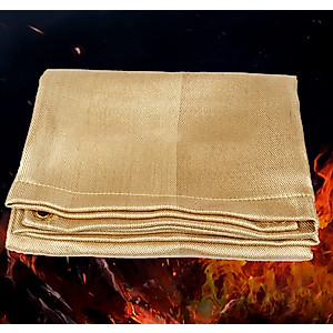 Icegrey Square Fire Pit Mat Grill Mat Deck Protector for Outdoor Camping Stove Patios BBQ Smoker Grass Lawn Protection, Gold, 20x18 inch