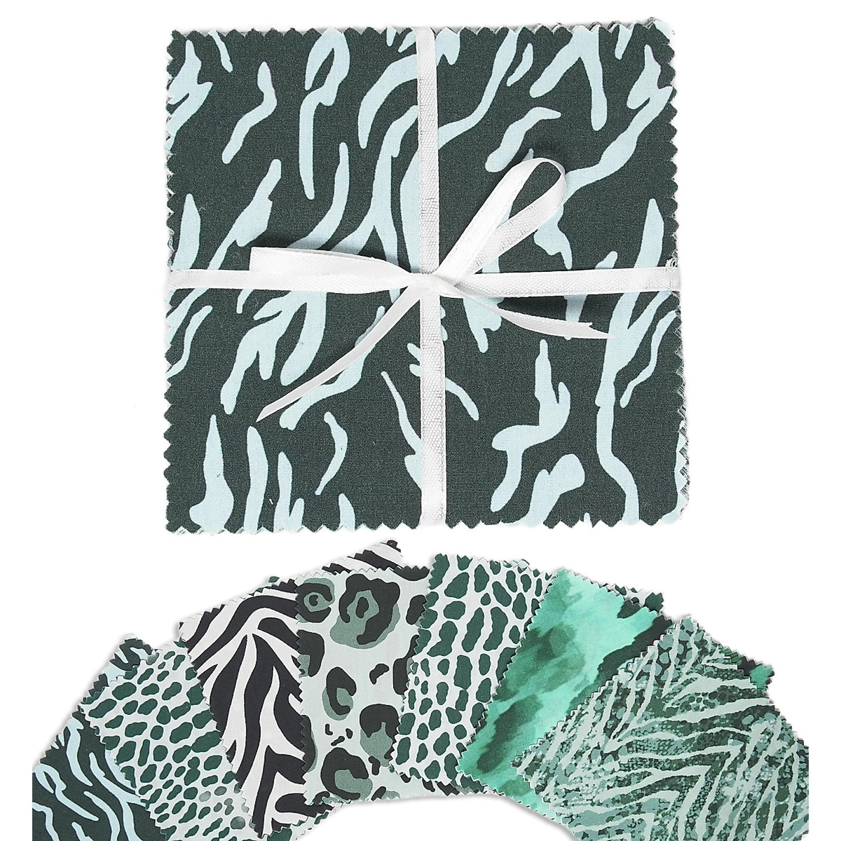 Soimoi Precut 5-inch Animal Skin Prints Cotton Fabric Bundle Quilting Squares Charm Pack DIY Patchwork Sewing Craft