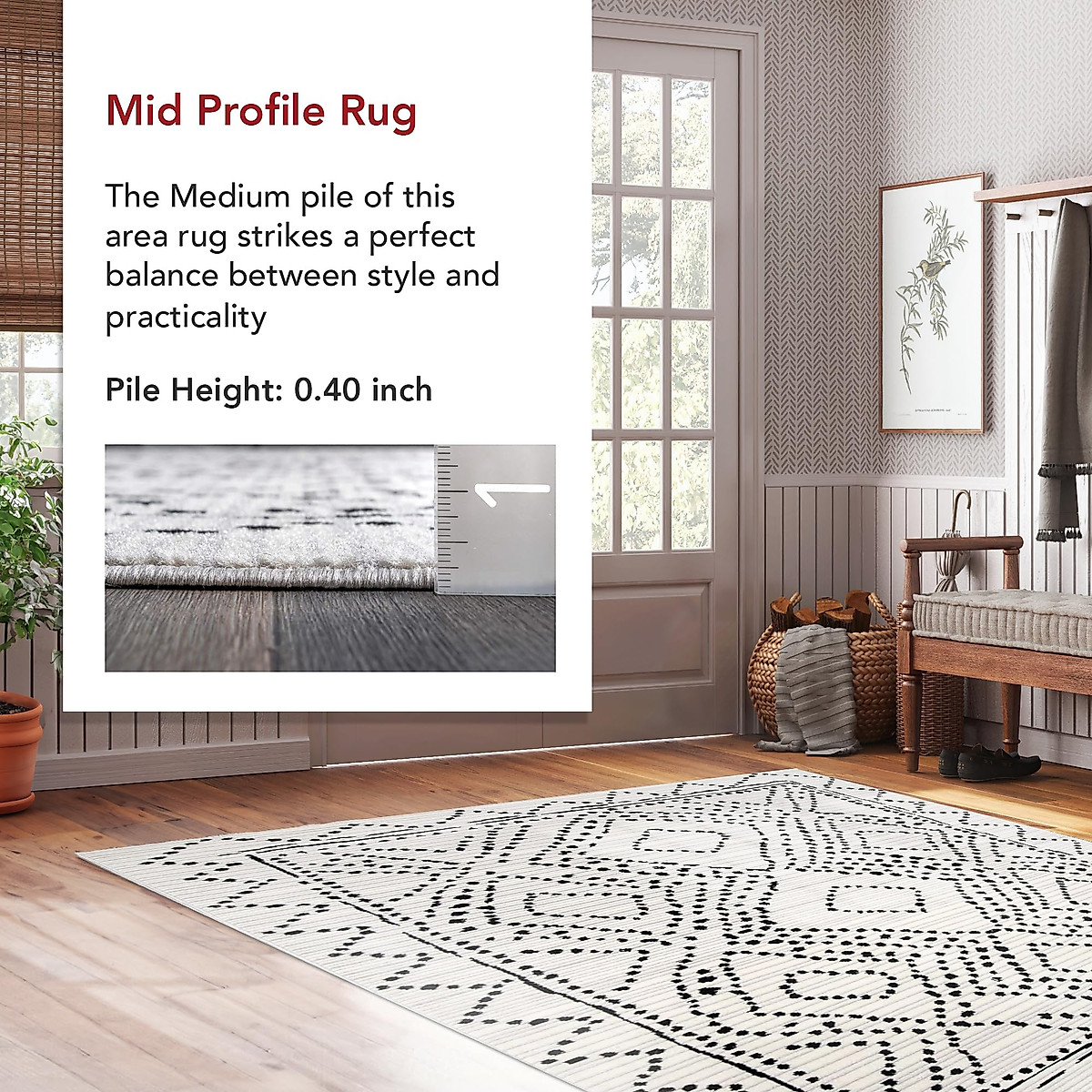 nuLOOM Mila Moroccan Diamond Trellis Area Rug, 4x6, Grey