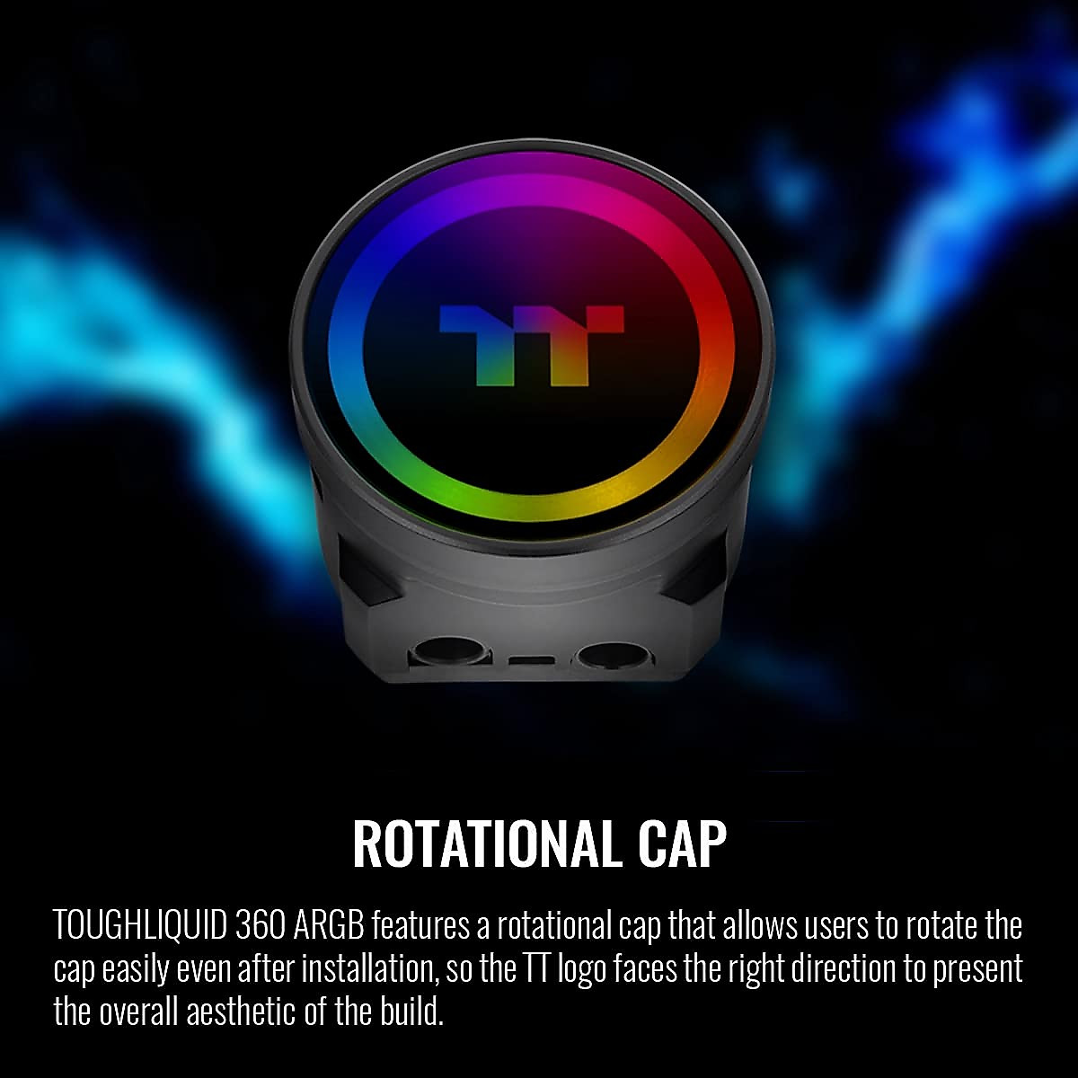 Thermaltake TOUGHLIQUID 360 ARGB Motherboard Sync All-in-One Liquid CPU Cooler, AMD (AM4) / Intel (LGA 1200), 360mm High Efficiency Radiator CL-W321-PL12BL-A, Black