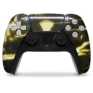 WraptorSkinz Skin Wrap compatible with Sony PS5 DualSense Controller Radioactive Yellow (CONTROLLER NOT INCLUDED)