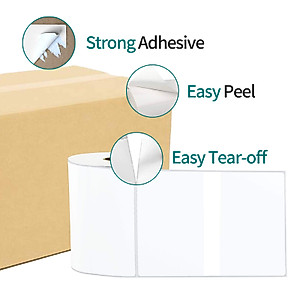 4 Rolls 450 Labels 4x6 Direct Thermal Shipping Labels Compatible with Zebra 2844 Zp-450 Zp-500 Zp-505, LabelChoice 1" Core Permanent Adhesive Sticker Labels for Rollo, MUNBYN Printer