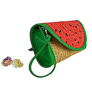 Watermelon Fruit Women's Straw Plaited Article Handbag