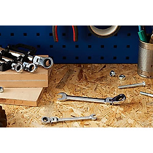 Amazon Basics Flexible Ratcheting Wrench Set - Metric, 5-Piece