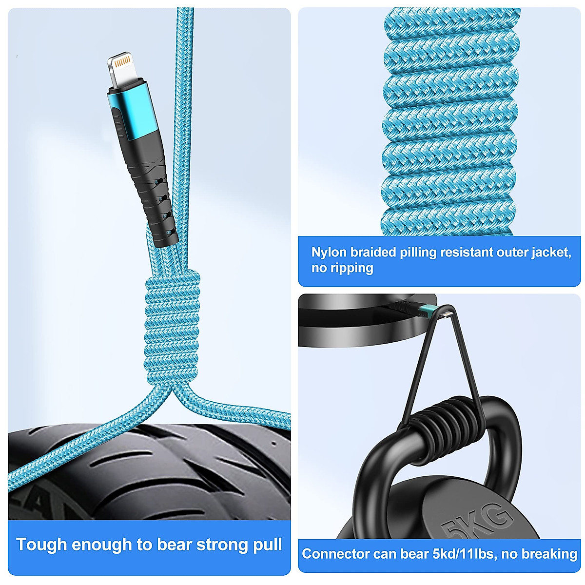 iPhone Charger, [Apple MFi Certified] 3Pack 6FT iPhone Lightning Cable for Fast Apple Charger Cable, iPhone Charging Cord for iPhone 13/12/11 Pro/11/XS MAX/XR/8/7/6s/6/5S/SE iPad Original(DarkRed)