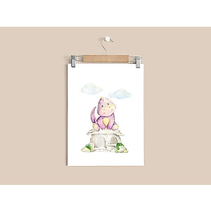 bumbleboo Dinosaur Nursery Wall Prints, Play Room Decoration For Boy, Nursery Wall Art, Nursery Room Decor, Dinosaur Room Decor For Boys, Unframed, Set of 6 Prints, 8x10