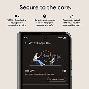 Google Pixel Fold - Unlocked Android 5G Smartphone with Telephoto Lens and Ultrawide Lens - Foldable Display - 24-Hour Battery - Obsidian - 256 GB