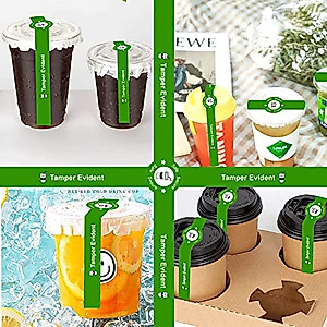 Safe Secure Tamper Evident Seals Stickers for Drink Lids 1"x 9"Tamper Proof Stickers-500Pcs Food Delivery Stickers Sealed for Freshness Labels Drink Food Coffee Milk Tea Ice Cream Safety Seal Stickers