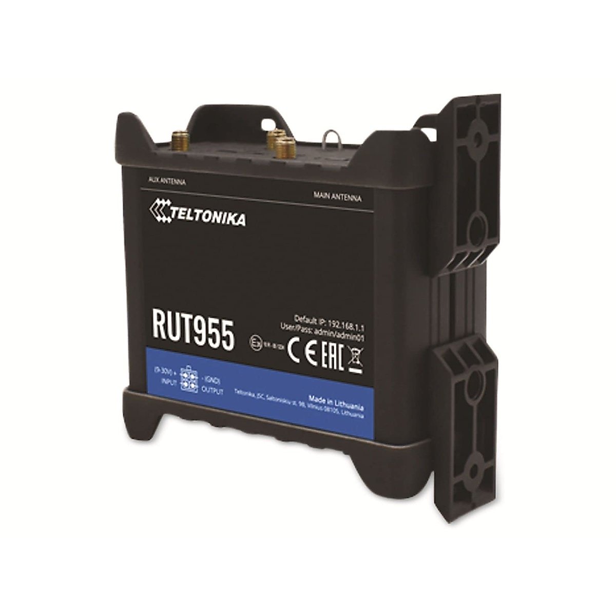 Teltonika W03660 Model RUT955 4G/LTE Router, Dual Sim, Global Navigation Satellite System, Compatible with Teltonika Remote Management System; For use with AT&T, Verizon, and T-mobile